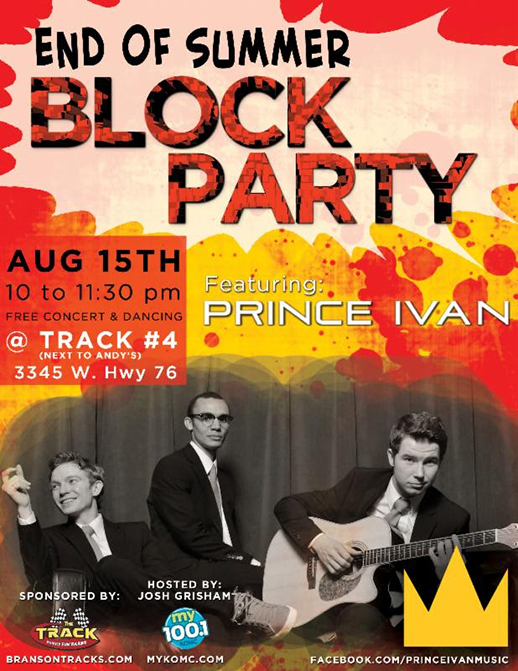 End of Summer Block Party with Prince Ivan - Free Concert - August 15, 2014 - BroadcastBranson.com